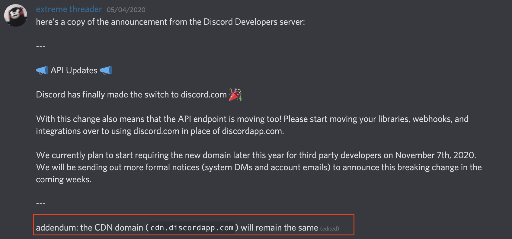 [cdn] Avatar CDN does not work with discord.com domain, while working with discordapp.com domain ...