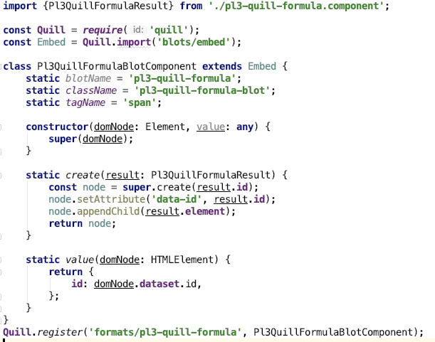 Katex 'Blot' or Other Mechanism for Formula Insertion · Issue #2631 · slab/quill · GitHub