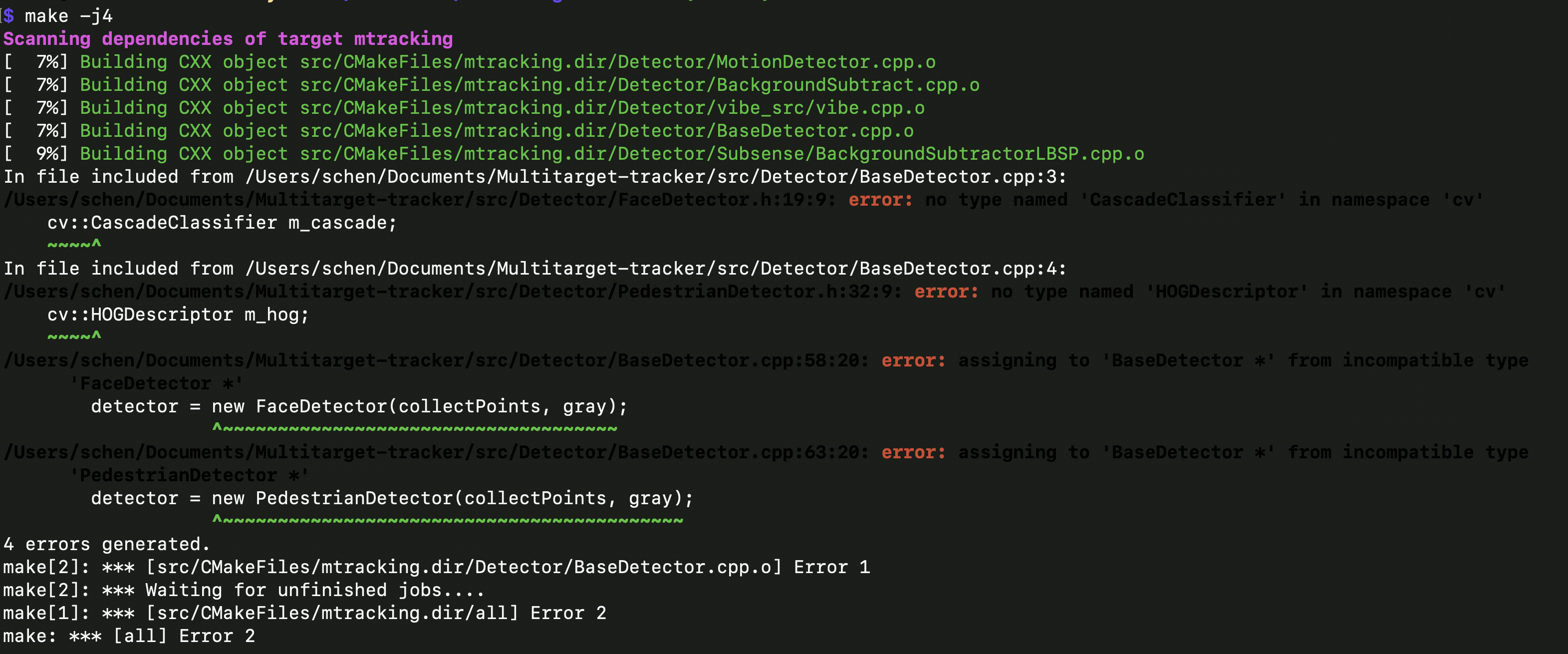 Building the project on Mac · Issue #126 · Smorodov/Multitarget-tracker · GitHub