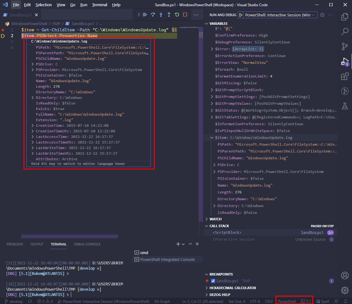 Regression: Most of FileInfo object properties is missing in debug view · Issue #1649 ...