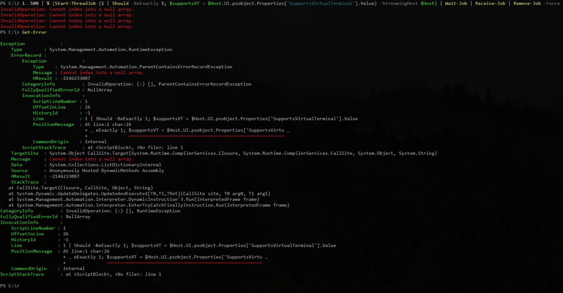 Race condition exception when accessing $Host.UI.psobject.Properties inside a runspace · Issue ...