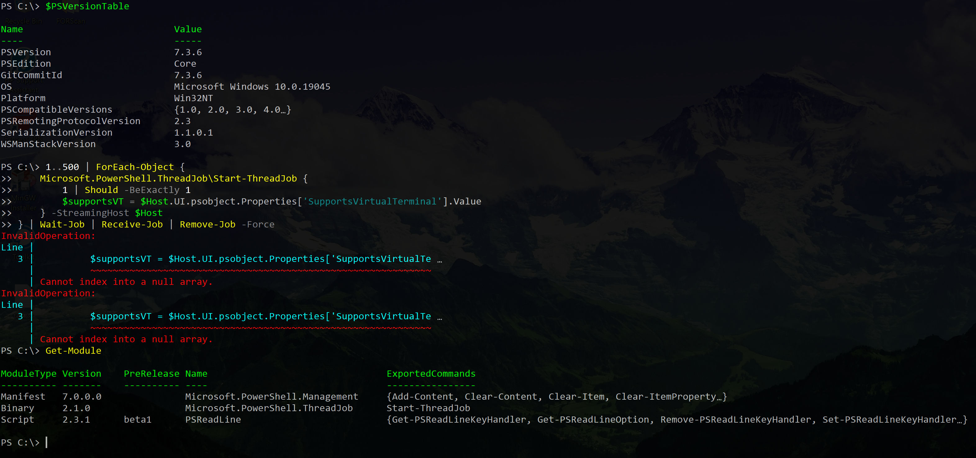 Race condition exception when accessing $Host.UI.psobject.Properties inside a runspace · Issue ...