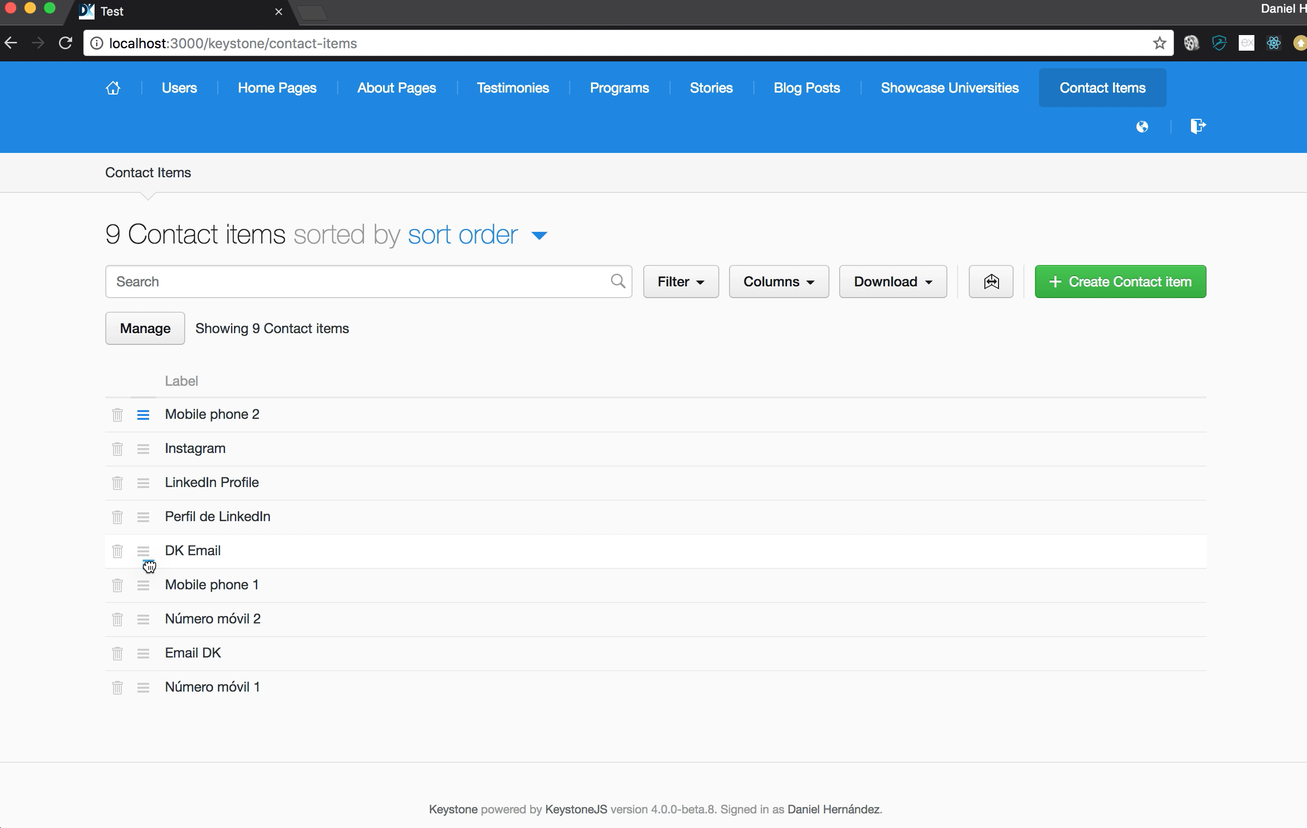 Sortable Items In Admin Ui Always Jump To The End · Issue 4651 · Keystonejskeystone Classic