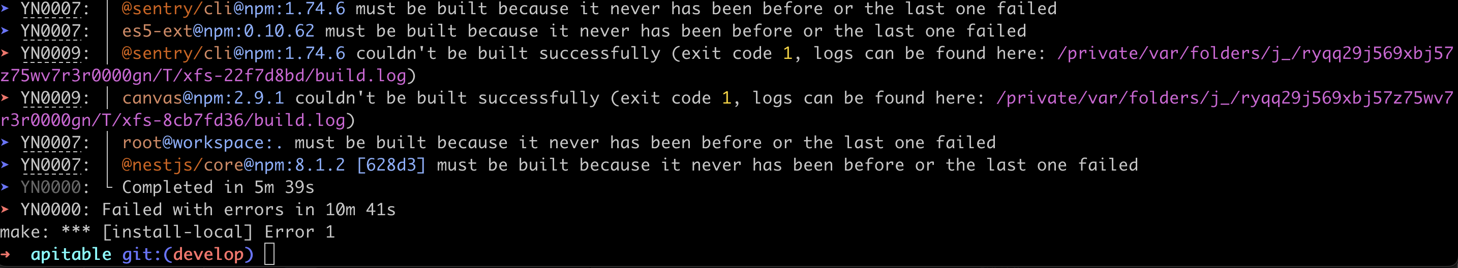 question: failed while developing locally · Issue #728 · apitable/apitable · GitHub