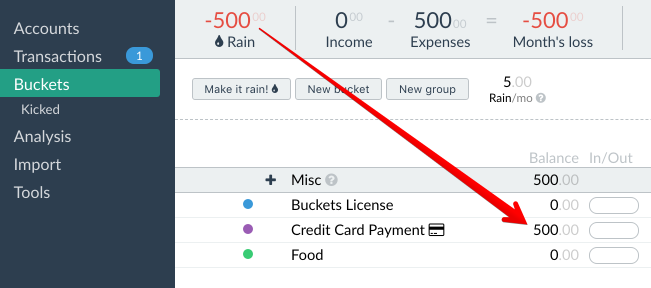 Negative balance in debt account does not get excluded from rain ...