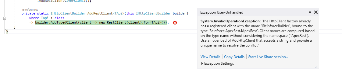 Bug on IServiceCollectionExtensions.cs · Issue #97 · deesejohn/Reinforce · GitHub