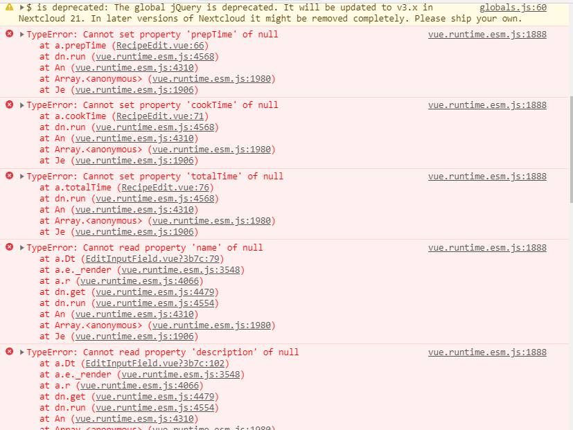 Cannot Create Recipes · Issue 469 · Nextcloud Cookbook · Github