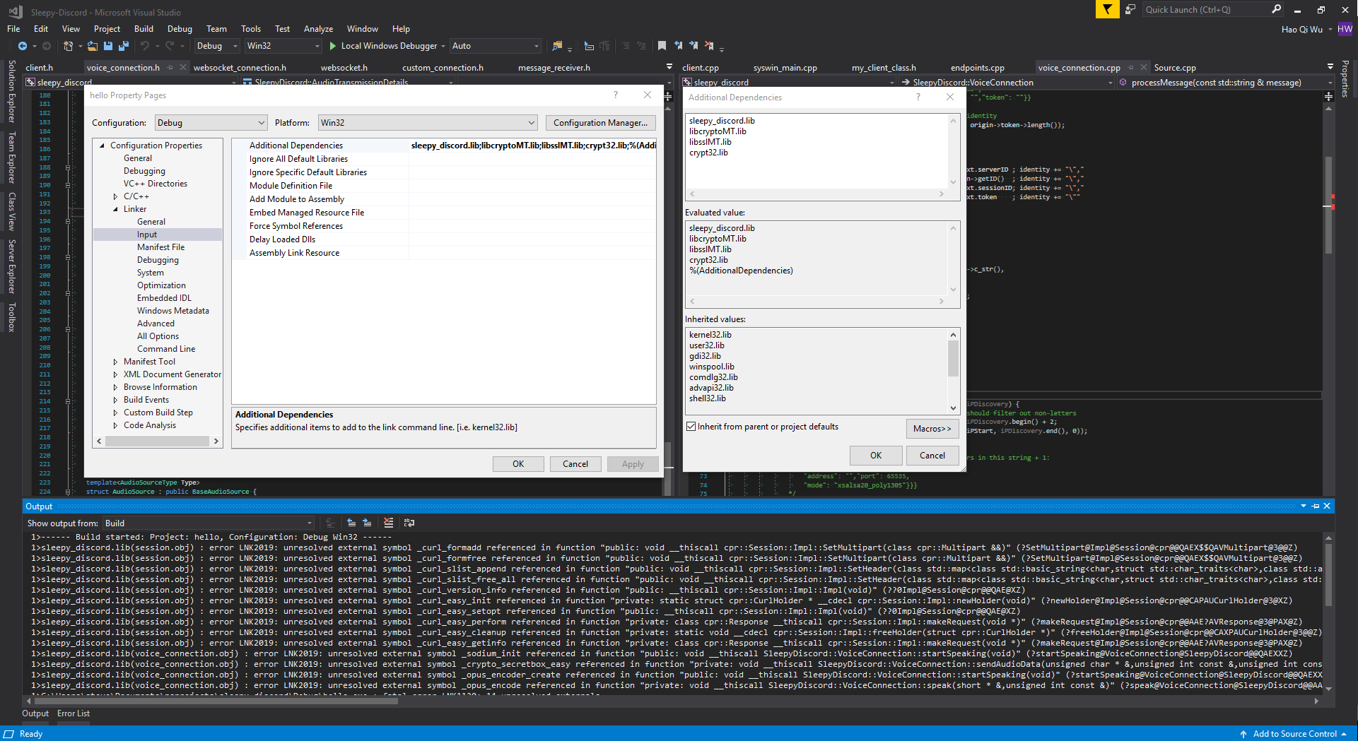 Cannot open libcurl_a.lib · Issue #84 · yourWaifu/sleepy-discord · GitHub