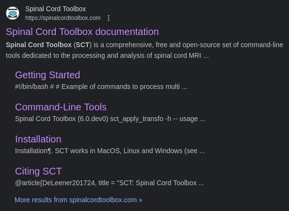 Improve SCT's web presence (e.g. in Google search results) · Issue #4067 · spinalcordtoolbox ...