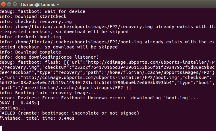 Fastboot: Unknown error: downloading 'boot.img'...OKAY [ 0.406s]booting...FAILED (remote ...