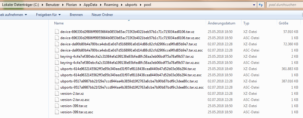 Adb push error: cannot stat ''C:\Users\Florian\AppData\Roaming\ubports\pool\ubports ...