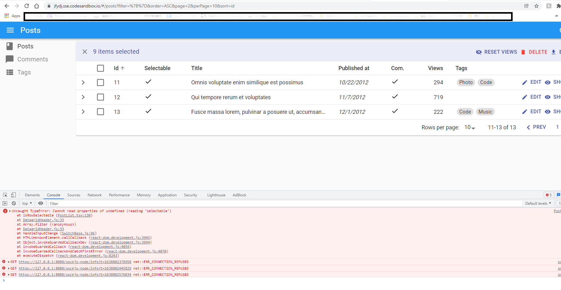 SelectAll works only in 1st page and doesn't work in other pages · Issue #6943 · marmelab/react ...