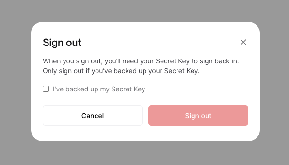 Adjust sign out modal, has software wallet specific content · Issue ...