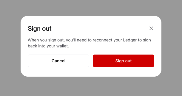 Adjust sign out modal, has software wallet specific content · Issue ...