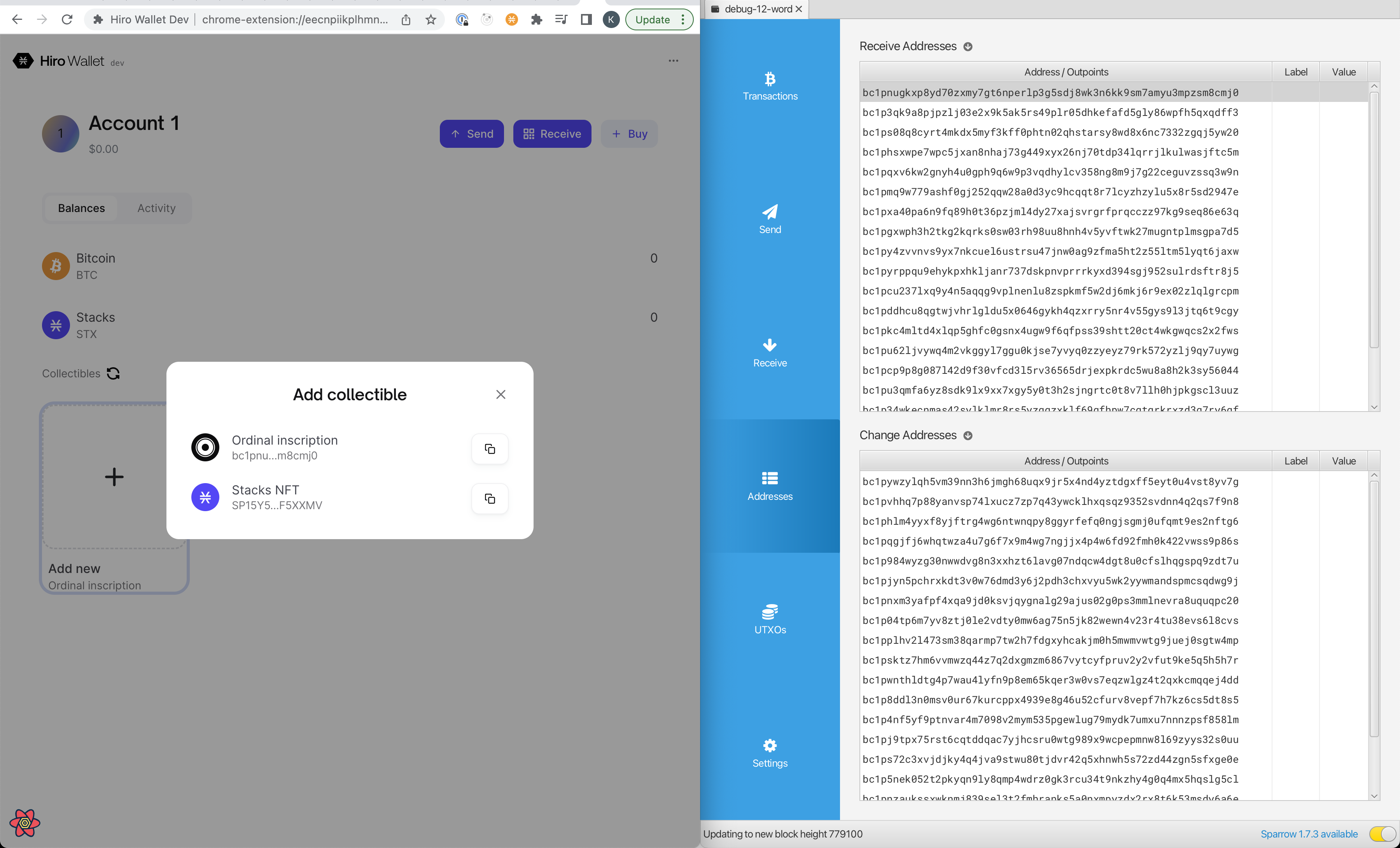 Unmatching taproot addresses between sparrow and hiro · Issue #3341 · leather-io/extension · GitHub