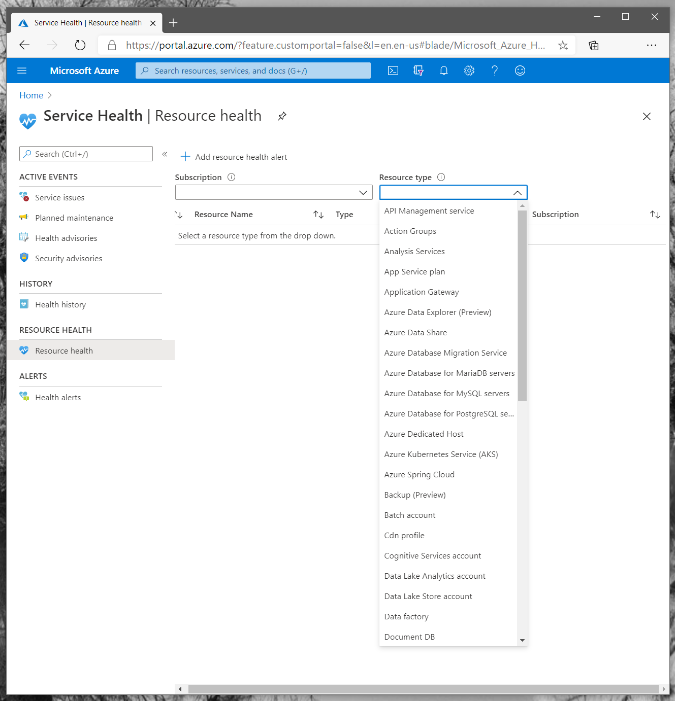 Missing some resource types in the resource types list in Resource ...