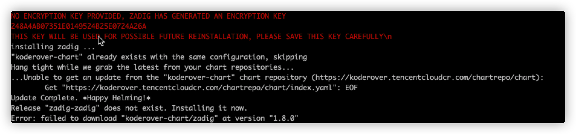 Error: failed to download "koderover-chart/zadig" at version "1.8.0" · Issue #919 · koderover ...