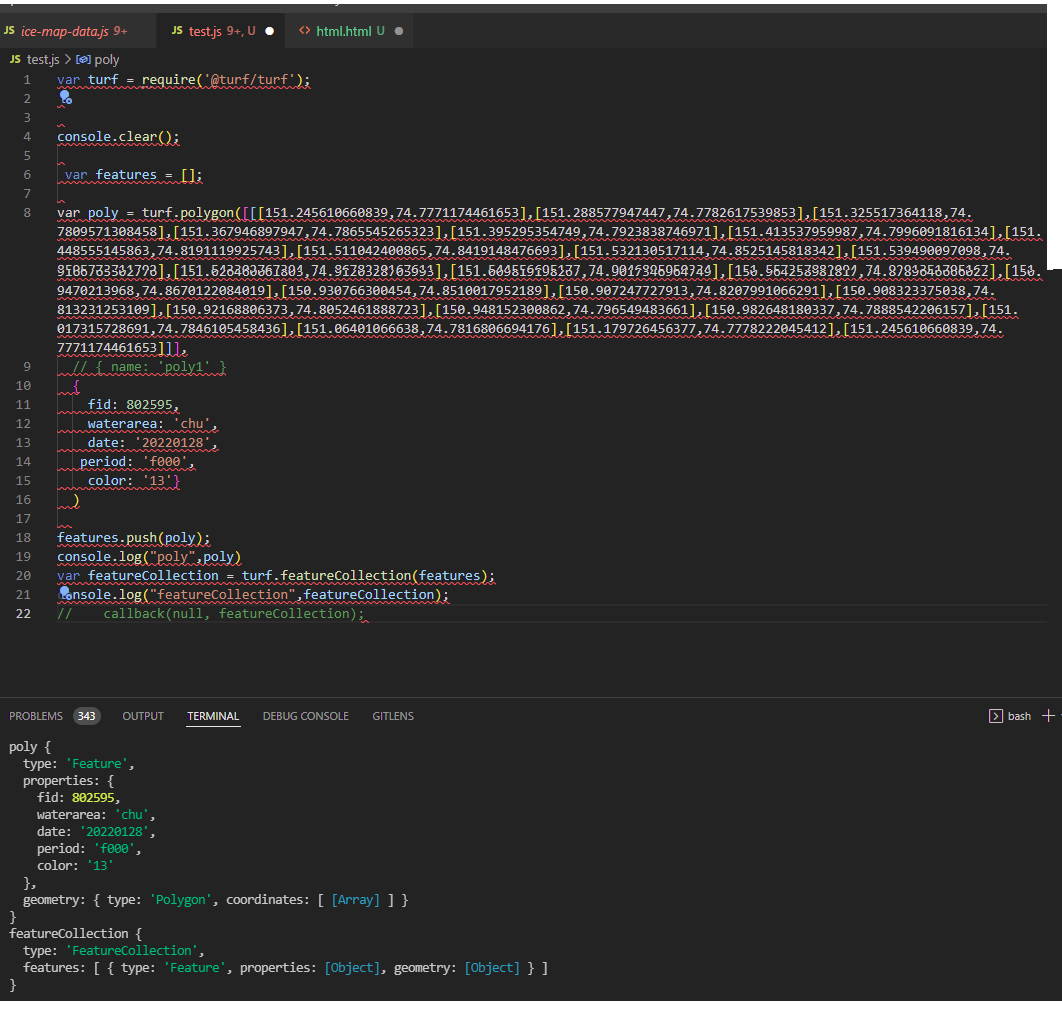 turf intersect: Each LinearRing of a Polygon must have 4 or more ...