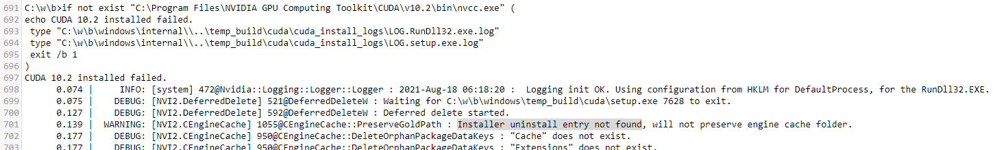 Random CI error 'CUDA xxx installed failed' · Issue #63139 · pytorch/pytorch · GitHub