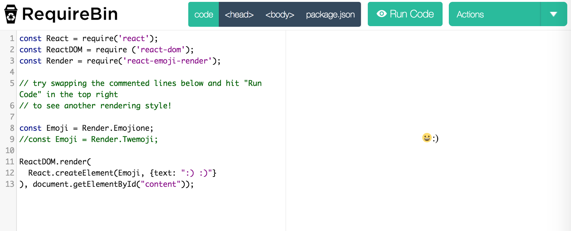 toArray(":) :)") fails · Issue #13 · tommoor/react-emoji-render · GitHub