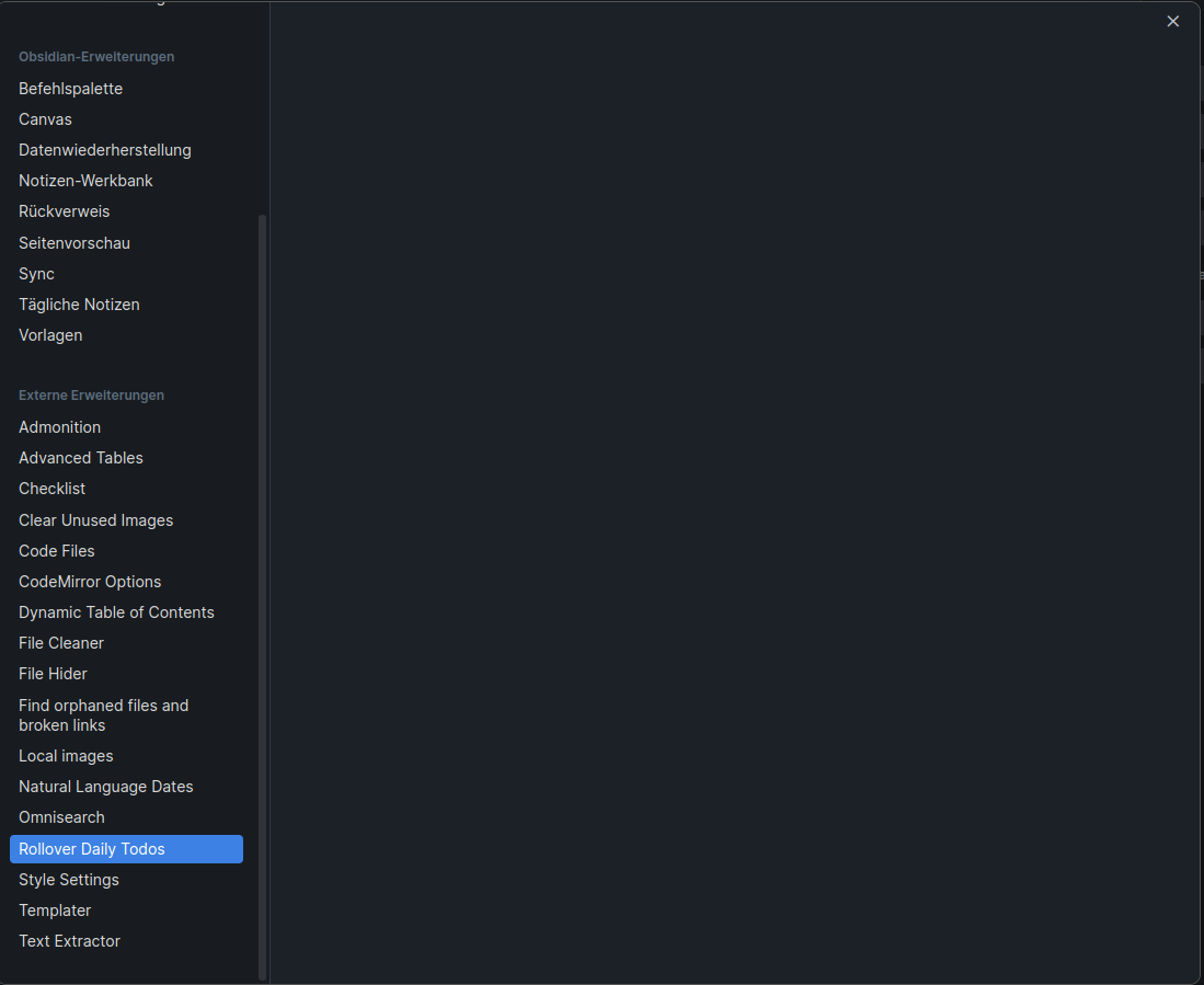Plugin Settings not Visibile · Issue #93 · lumoe/obsidian-rollover-daily-todos · GitHub