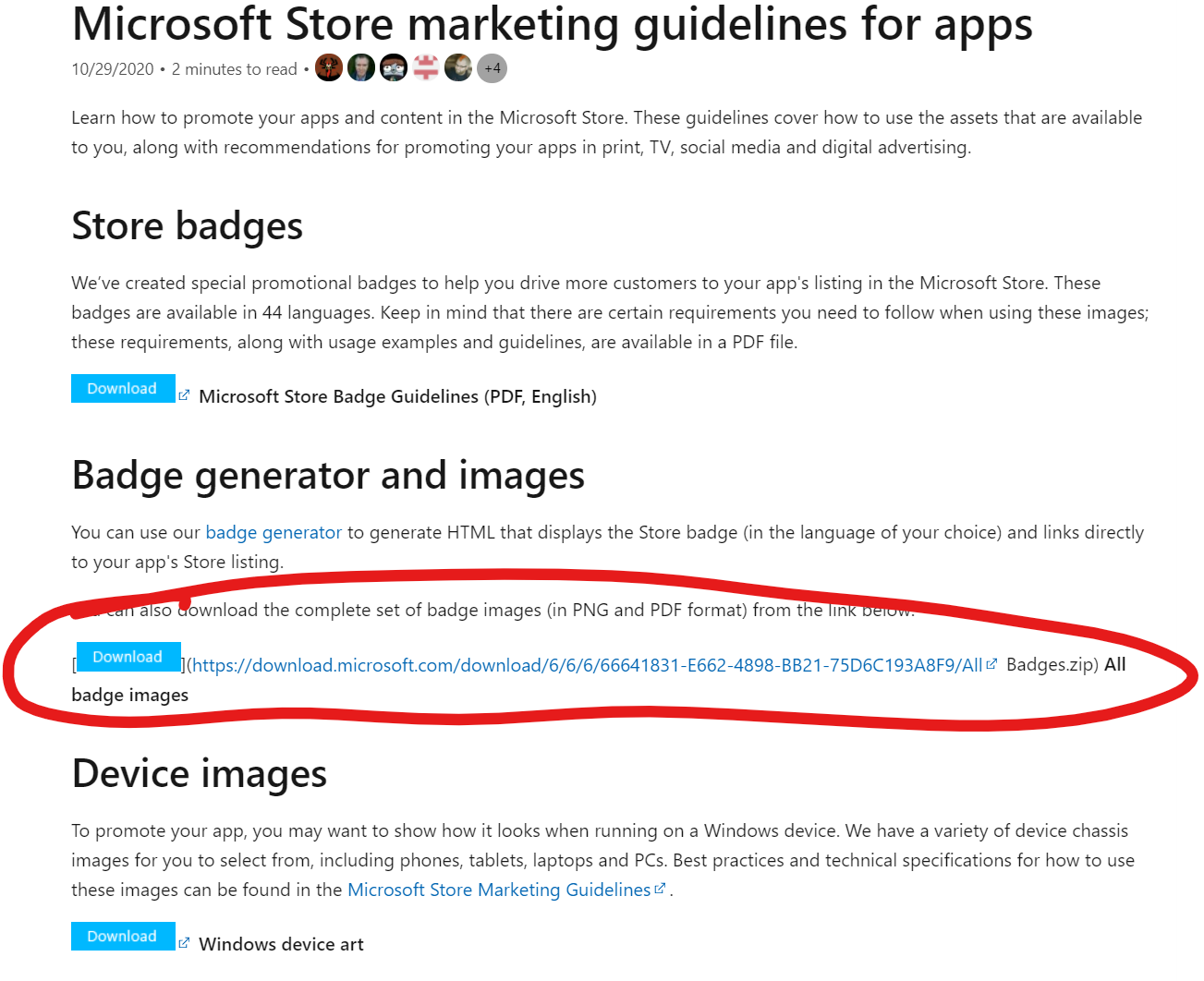 Broken Link To Badge Images Due To Space In Url In Ms Store Marketing Guidelines Page · Issue 9124