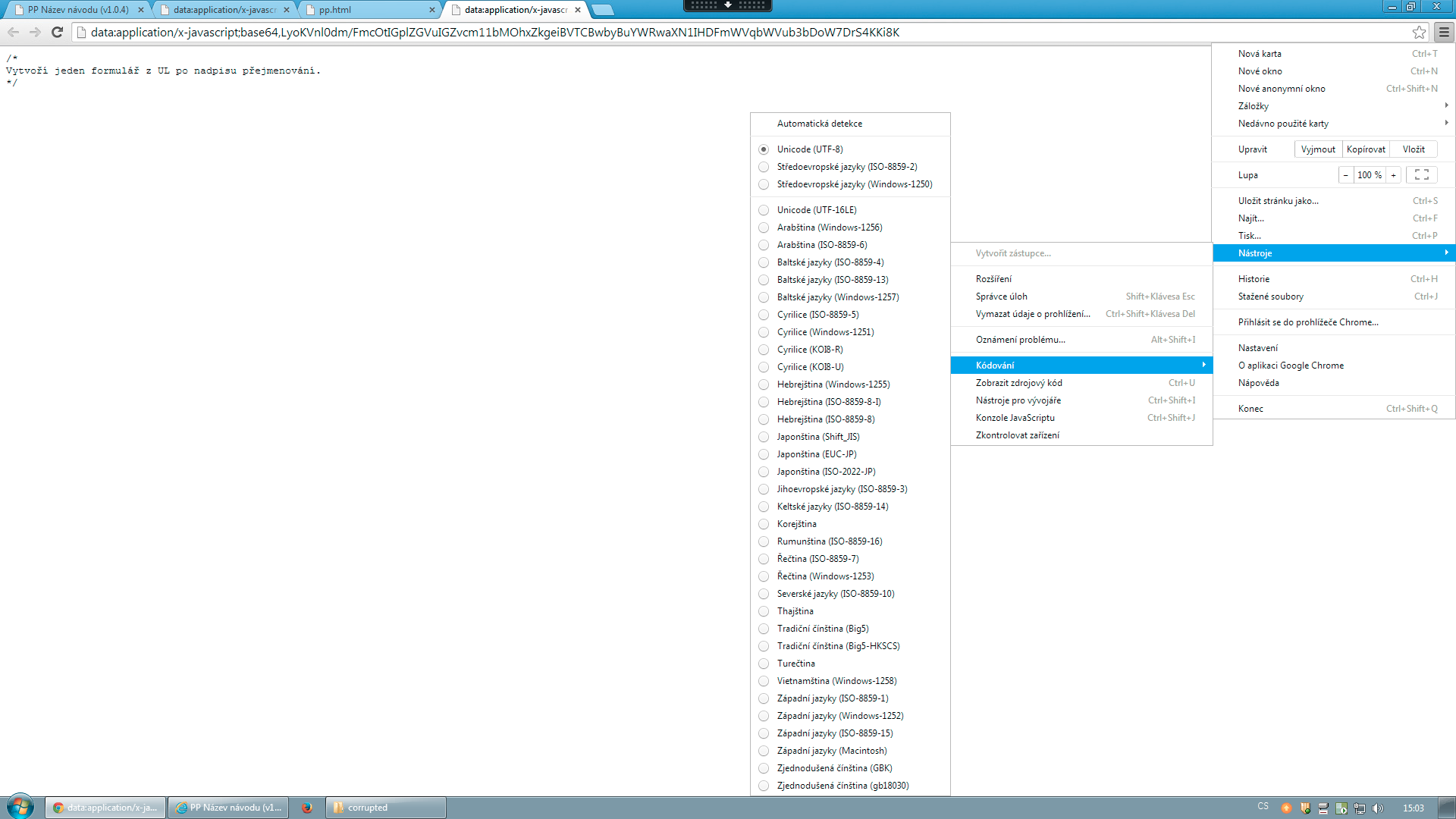 Javascript has wrong encoding in Chrome (using --self-contained) · Issue #3746 · jgm/pandoc · GitHub