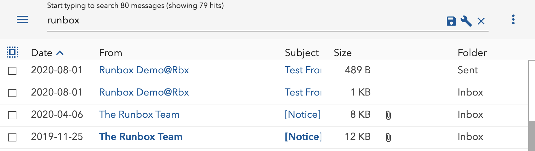 Improve visibility of Folder column in searches · Issue #1083 · runbox/runbox7 · GitHub