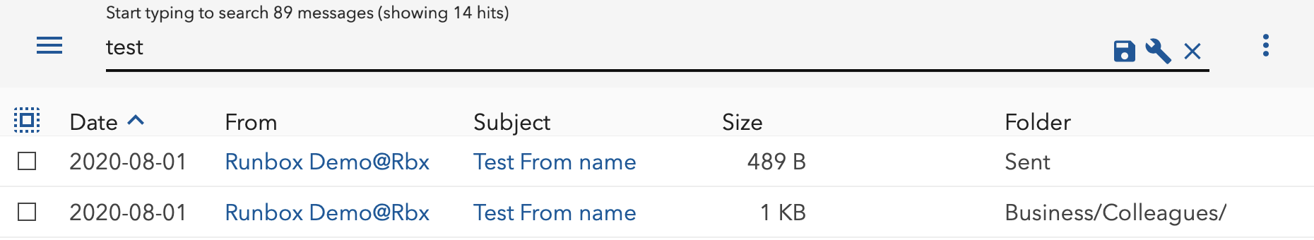 Size and Folder columns work inconsistently · Issue #1126 · runbox/runbox7 · GitHub