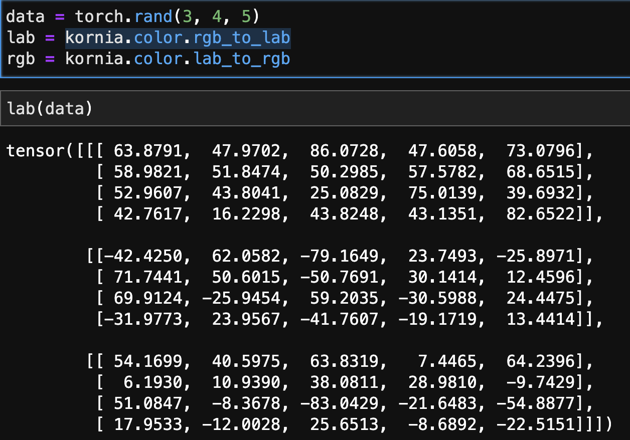 Why input of rgb_to_lab and output of lab_to_rgb are not the same? · Issue #1140 · kornia/kornia ...