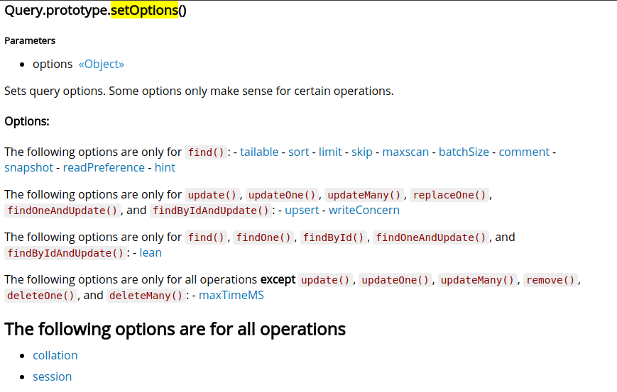 Fix Setoptions Docs · Issue 6624 · Automatticmongoose · Github