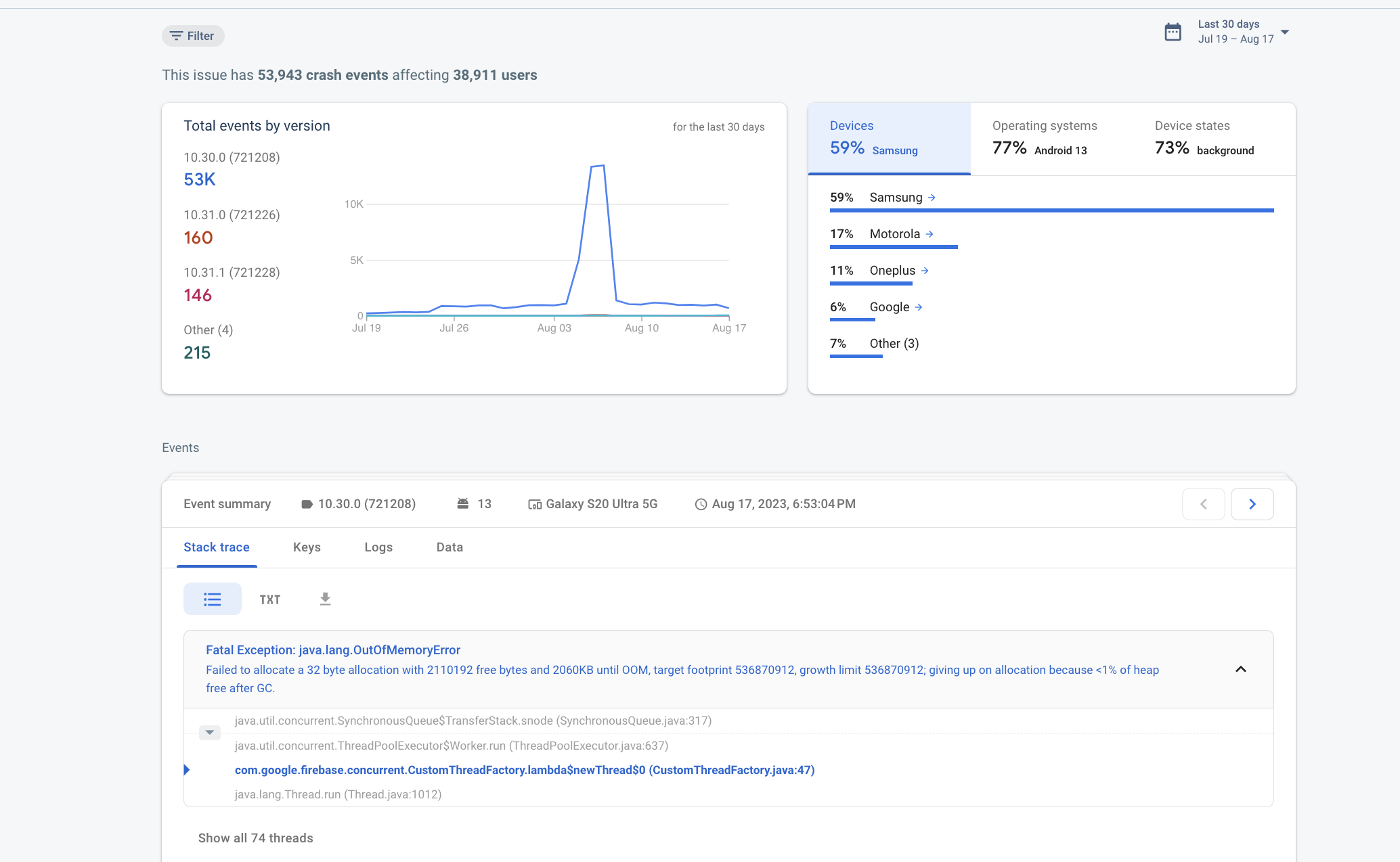 ANR FirebaseInstallationServiceClient.writeRequestBodyToOutputStream · Issue #5006 · firebase ...