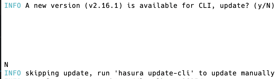newline doesn't skip asking update to a new version for CLI · Issue #9367 · hasura/graphql ...