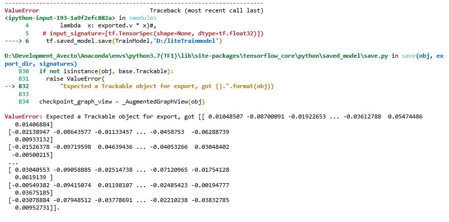 unable to save the tensorflow hub model of universal lite with ...