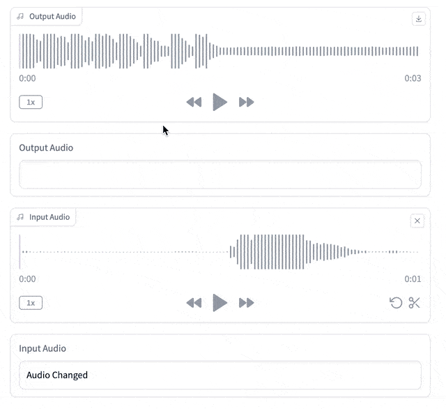 Audio Event Handlers not working on Output Audio Component · Issue #6434 · gradio-app/gradio ...