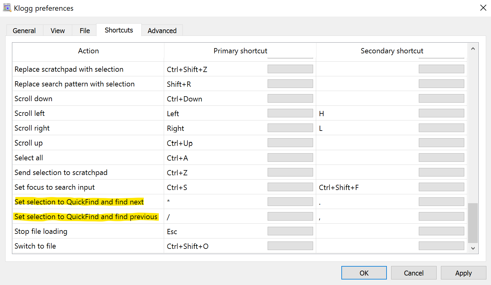 Search for selected text keyboard shortcuts don't seem to be working ...