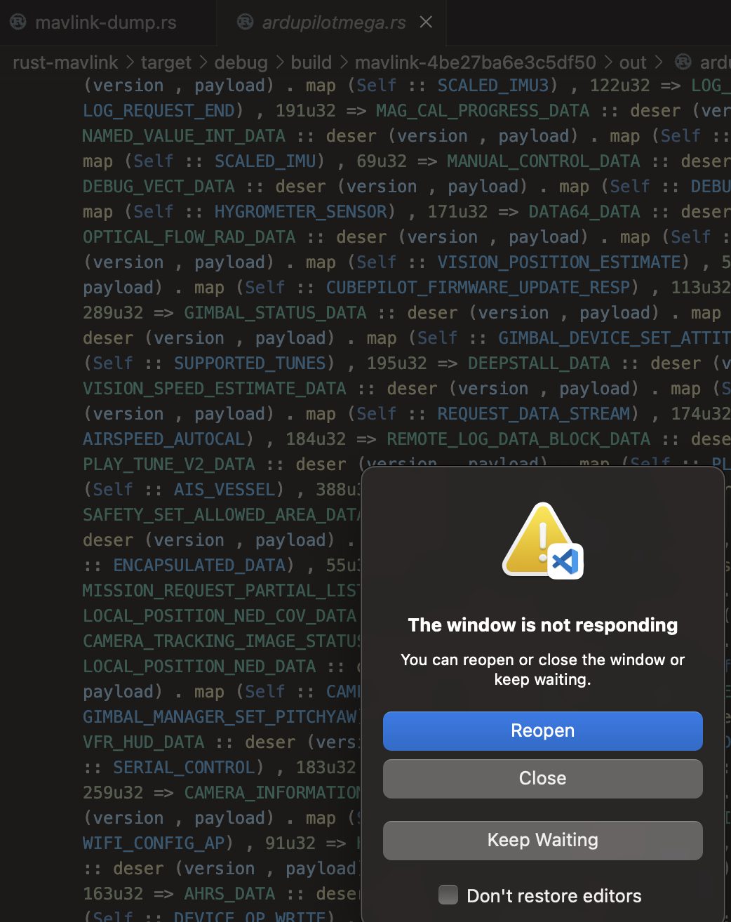 Unreadable dialects file. · Issue #176 · mavlink/rust-mavlink · GitHub
