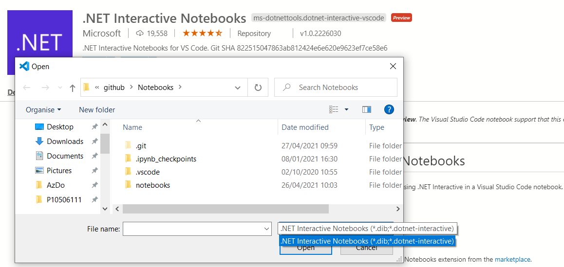 v1.0.2226030 is no longer associated with IPYNB files · Issue #1306 · dotnet/interactive · GitHub