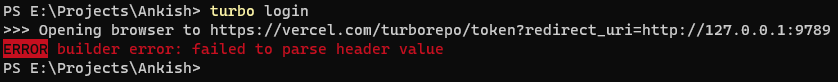 [turborepo] Login Fails on Windows 11 Home · Issue #3647 · vercel/turborepo · GitHub