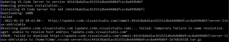 wget: unable to resolve host address ‘update.code.visualstudio.com’ · Issue #174260 · microsoft ...