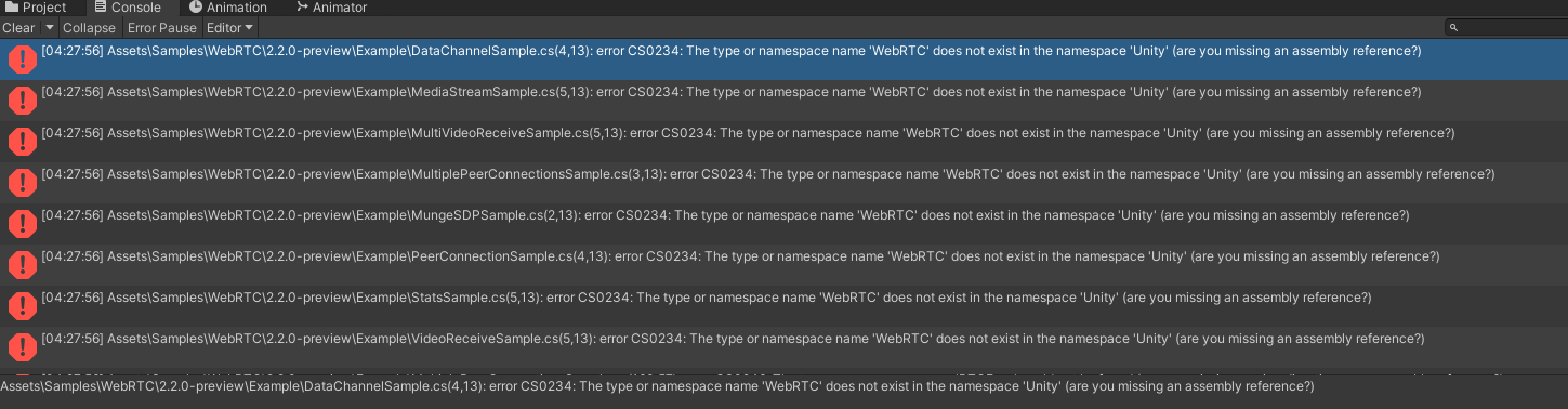[BUG] · Issue #267 · Unity-Technologies/com.unity.webrtc · GitHub