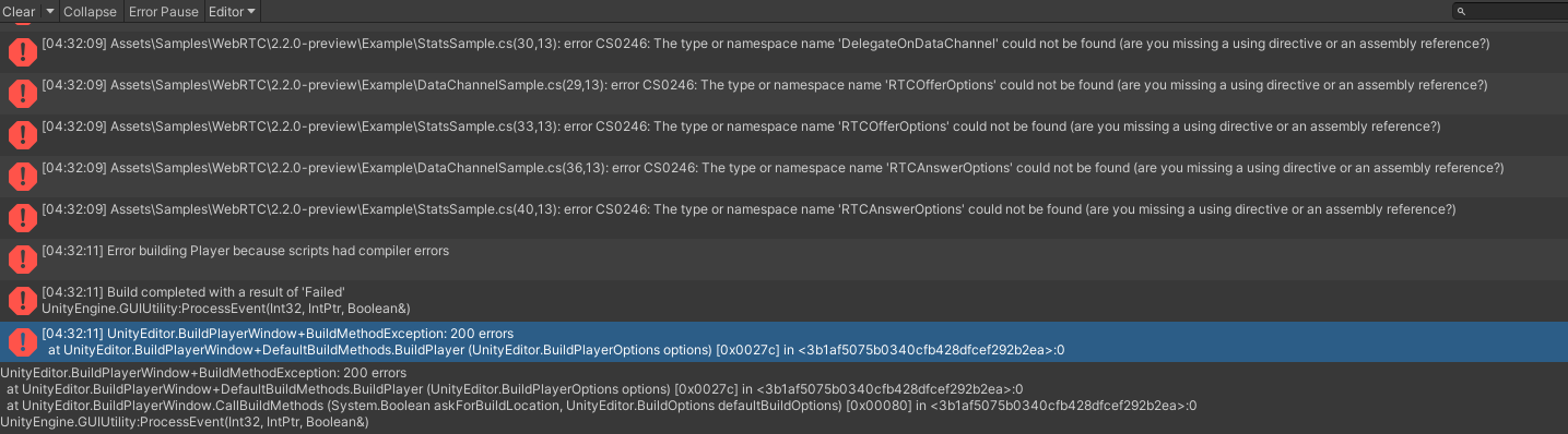 Bug · Issue 267 · Unity Technologiescomunitywebrtc · Github 