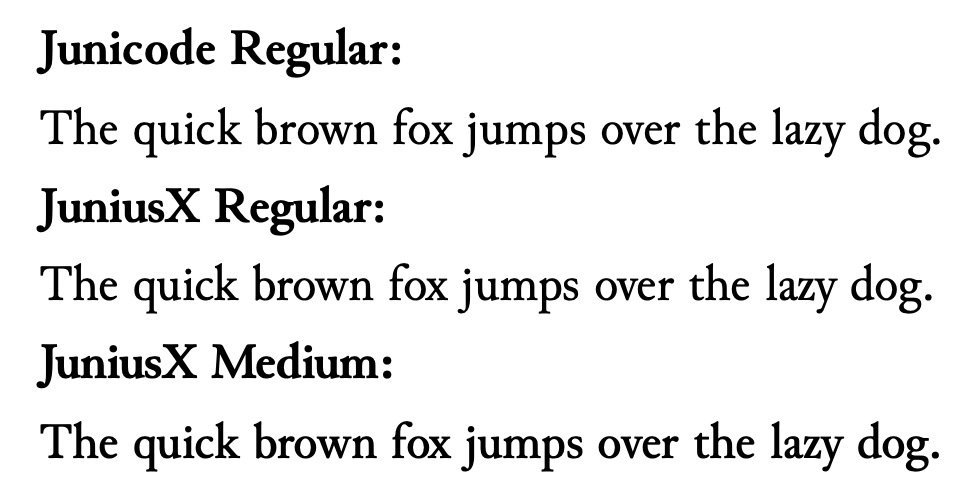 JuniusX/JunicodeNew vs Junicode Legacy · Issue #53 · psb1558/Junicode ...