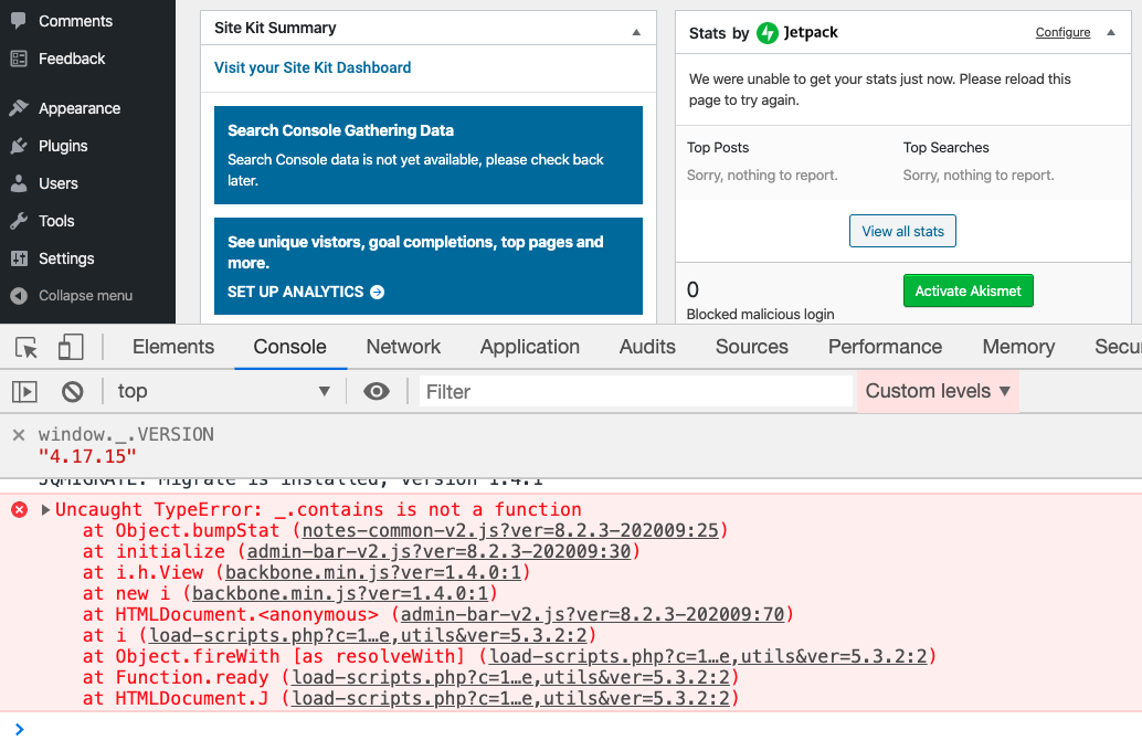 JetPack widget stats not loading with Site Kit activated (from WP ...