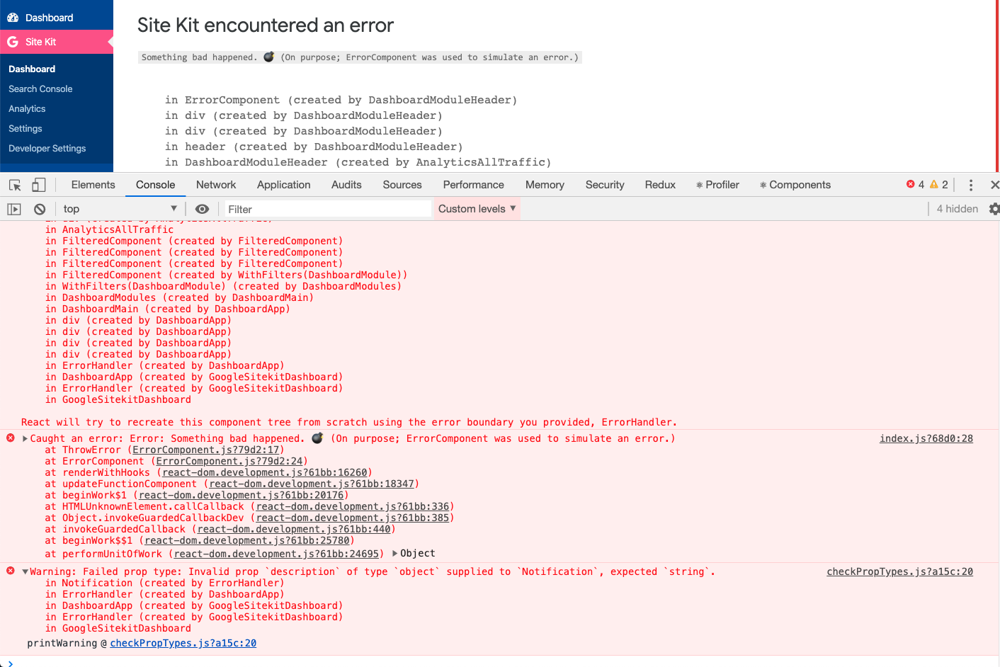 Leverage React error boundaries to improve user experience of client side errors · Issue #943 ...