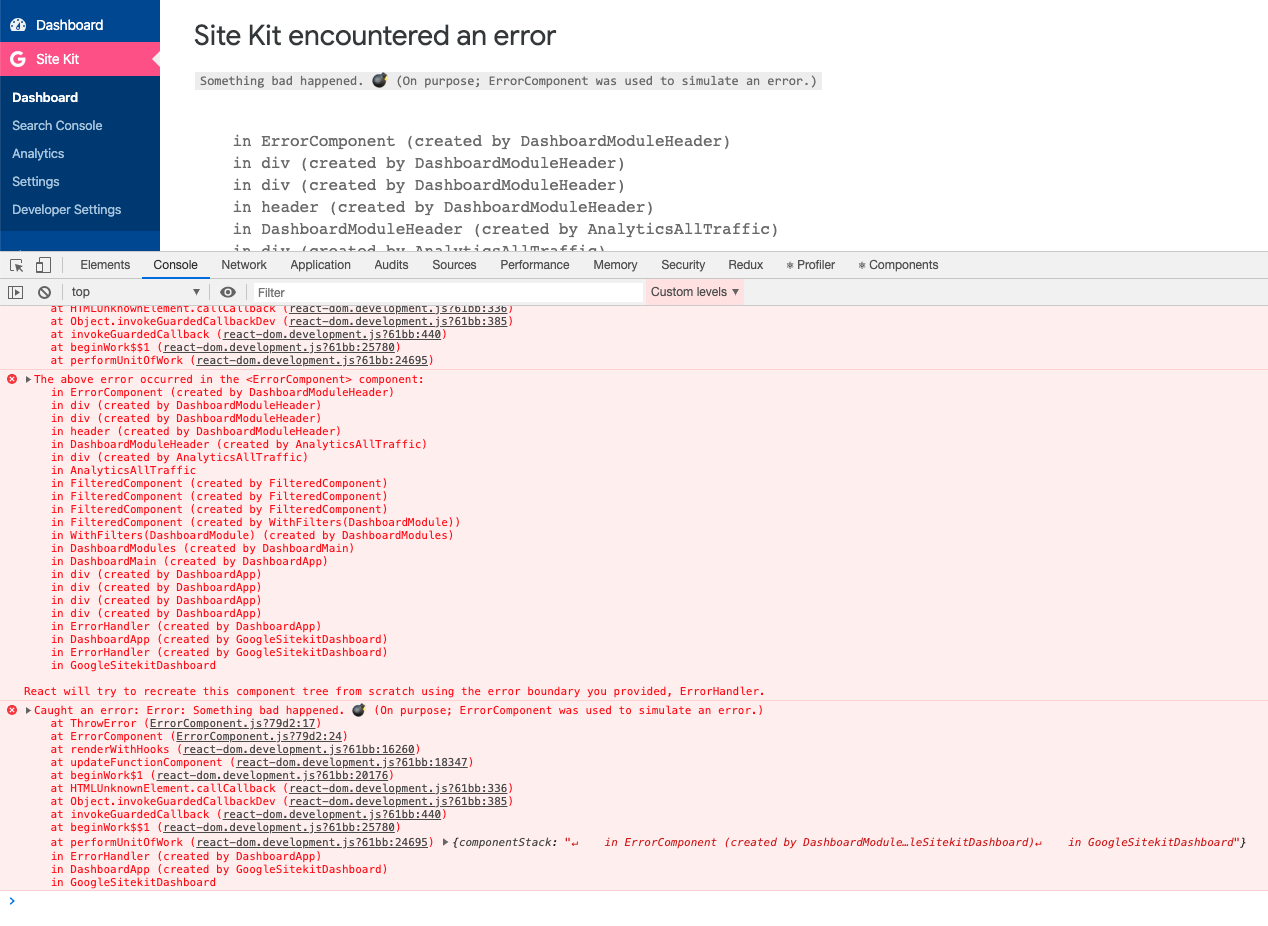 Leverage React error boundaries to improve user experience of client side errors · Issue #943 ...