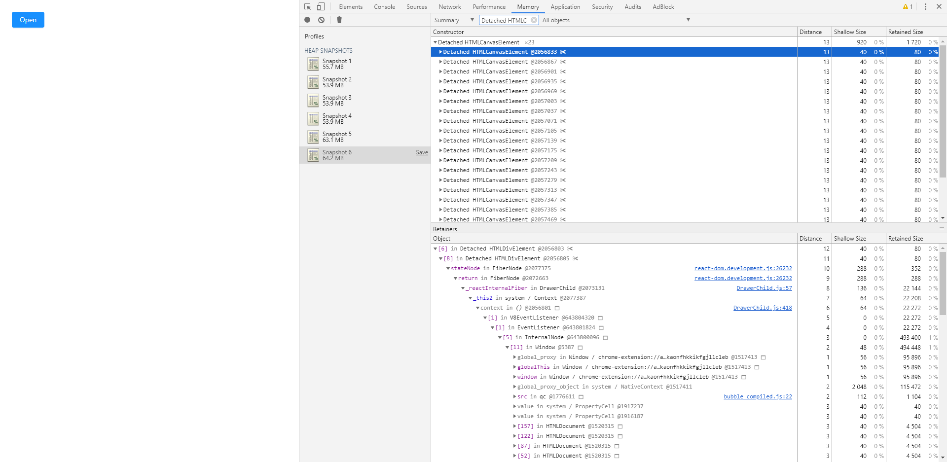 DrawerChild component make memory leak · Issue #125 · react-component/drawer · GitHub
