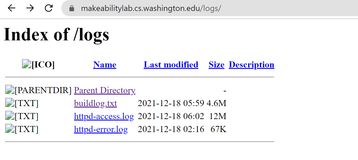 Can't access server logs on production via http · Issue #970 · makeabilitylab ...