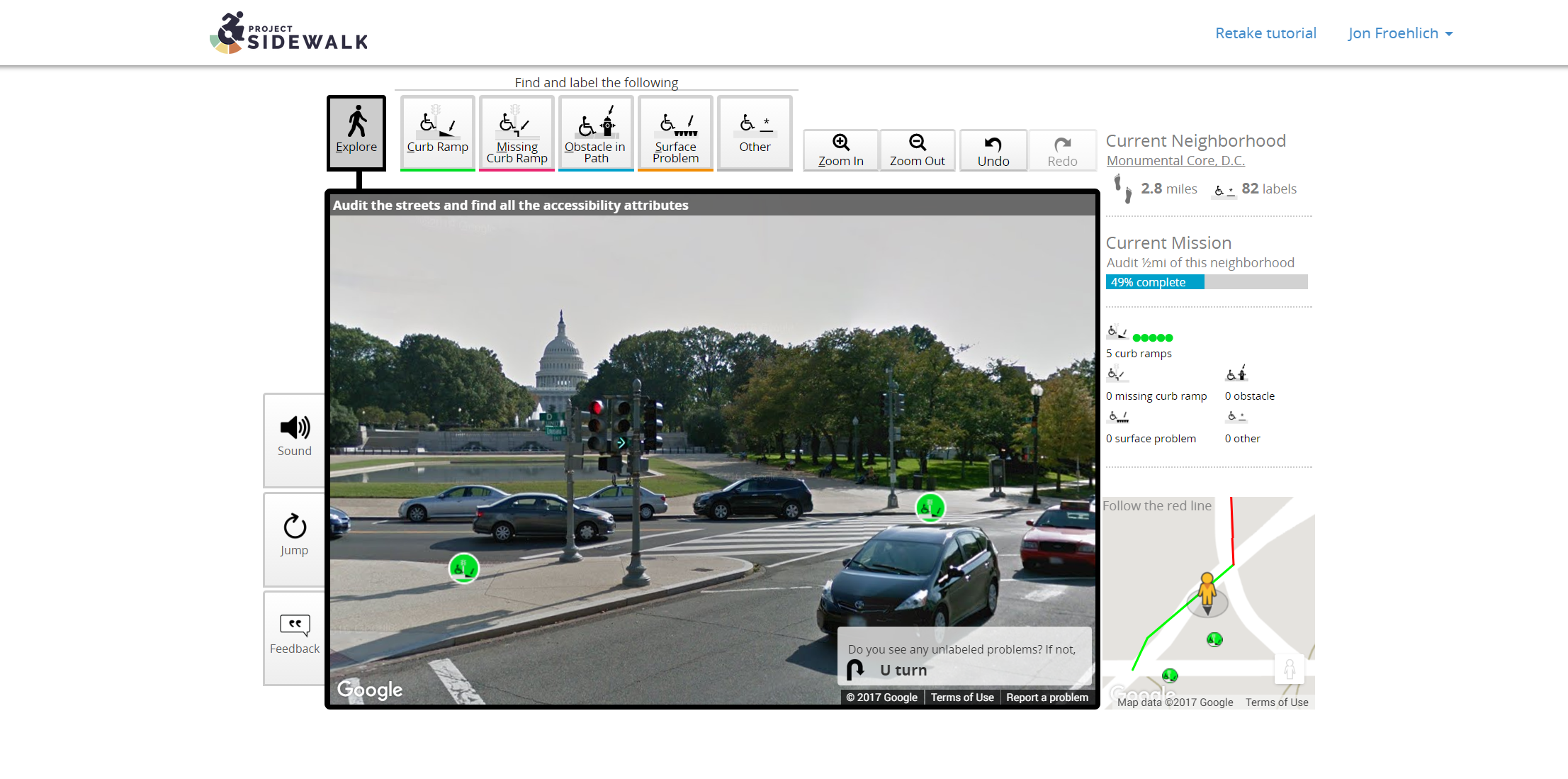Screenshots of Project Sidewalk Tool at DC Landmarks · Issue #670 · ProjectSidewalk ...