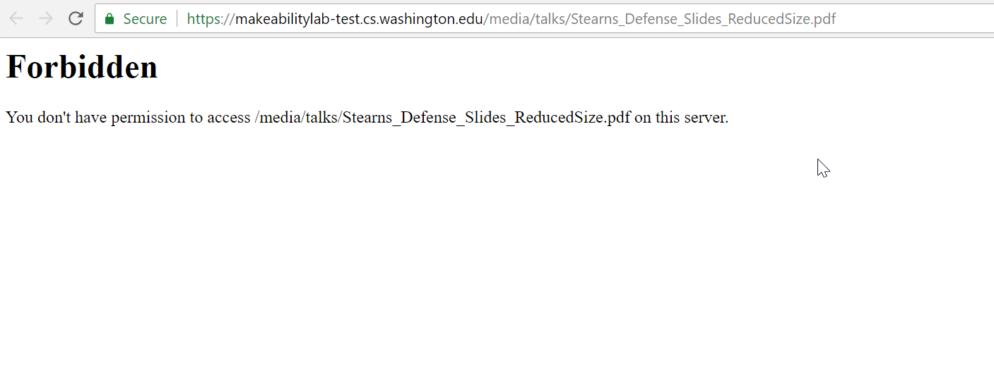 Just uploaded a talk but get 403 Forbidden when trying to download it ...